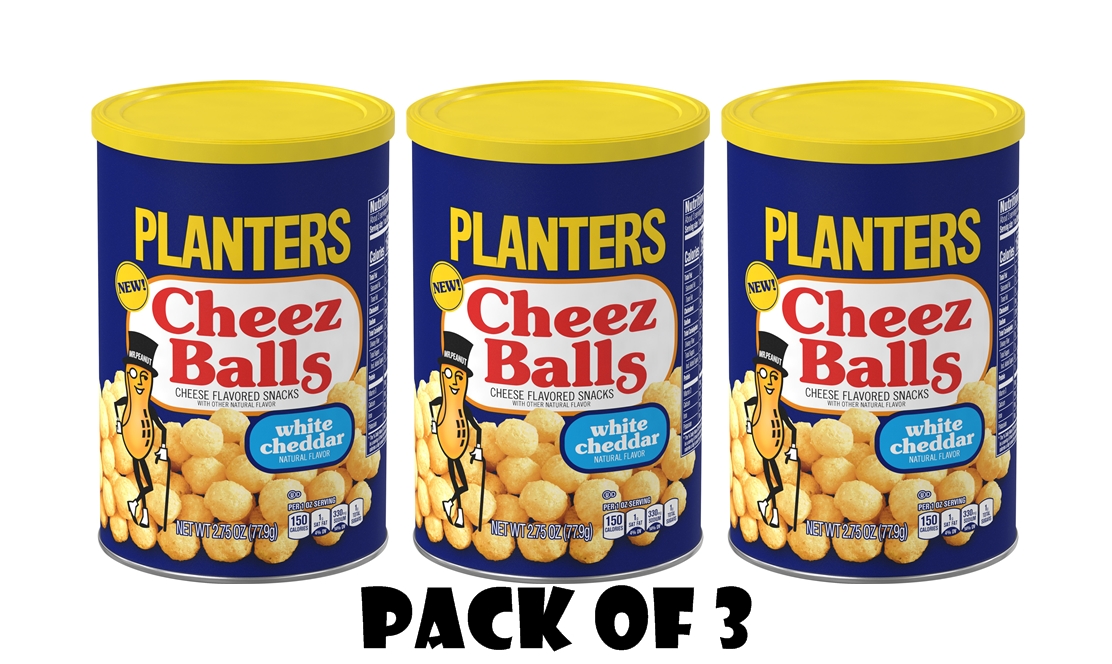 Planters White Cheddar Cheez Balls Cheese Flavored Snacks, 2.75 oz ...