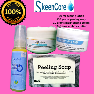Skeen Care Sunblock Cream 10g, Peeling Lotion 50ml, and Peeling Soap ...