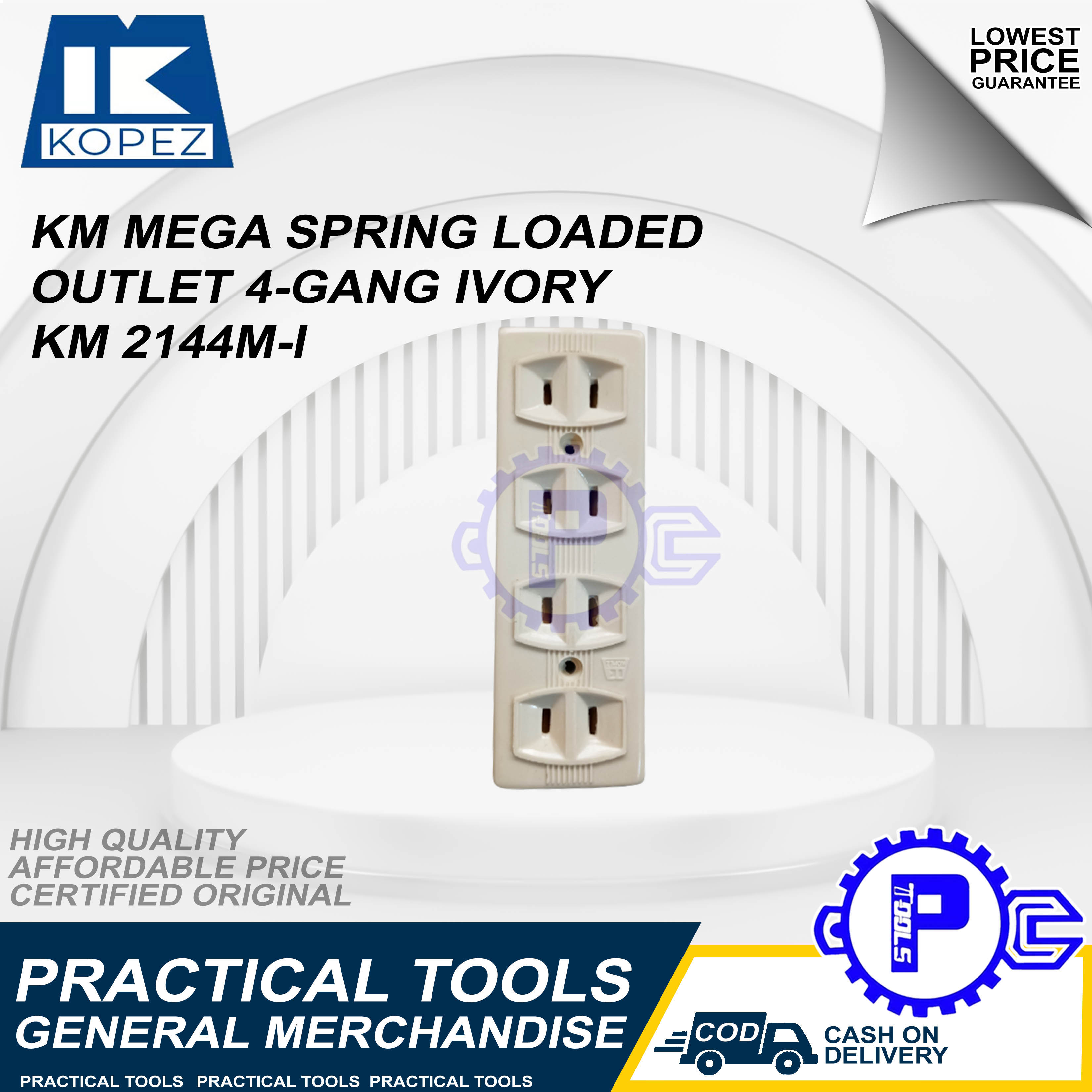 KOPEZ KM MEGA SPRING LOADED OUTLET 3 GANG AND 4 GANG | Lazada PH
