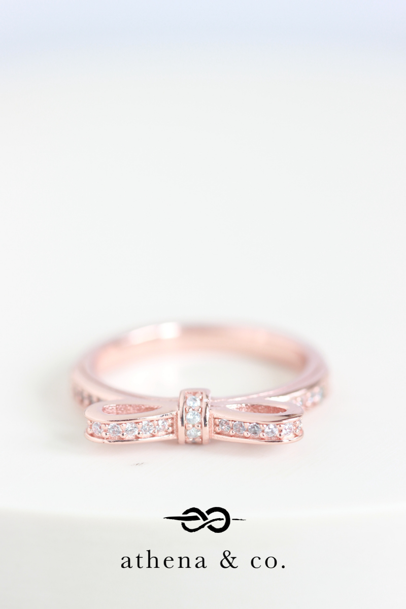 Athena & Co. 925 Silver Prima Bow Ring - 18k Gold Plated ...