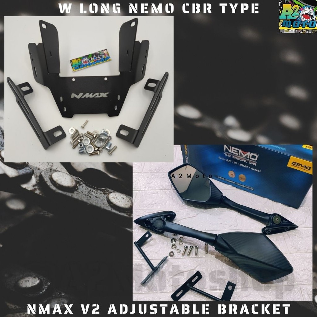 Nmax 2020 2021 2022 Bracket for Side Mirror and Visor Windshield SEC NEMO NMAX V2 2.1 | Lazada PH