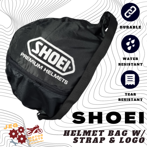 BLACK HELMET BAG FOR FULL-FACE HELMETS WITH EXTENDABLE STRAP (SHOEI ...