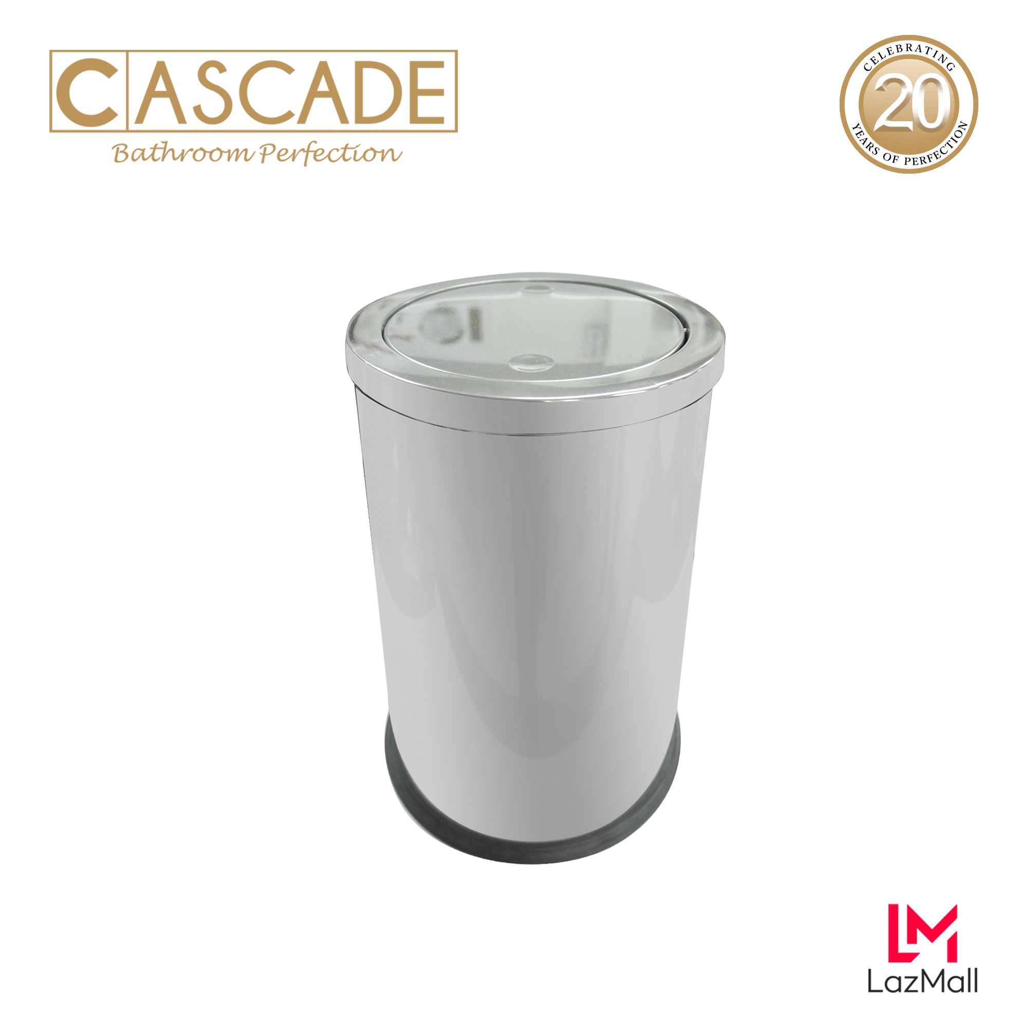 Cascade 12 Liter Stainless Steel Dustbin with Swing Cover D 26 cm x H ...