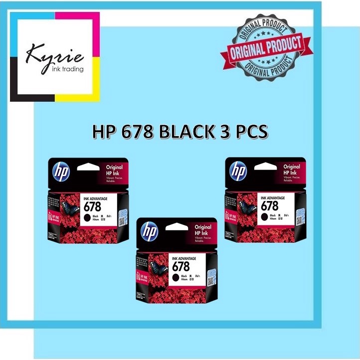 HP 678 Black Original Ink Advantage Cartridge Set of 3pcs (CZ107AA ...