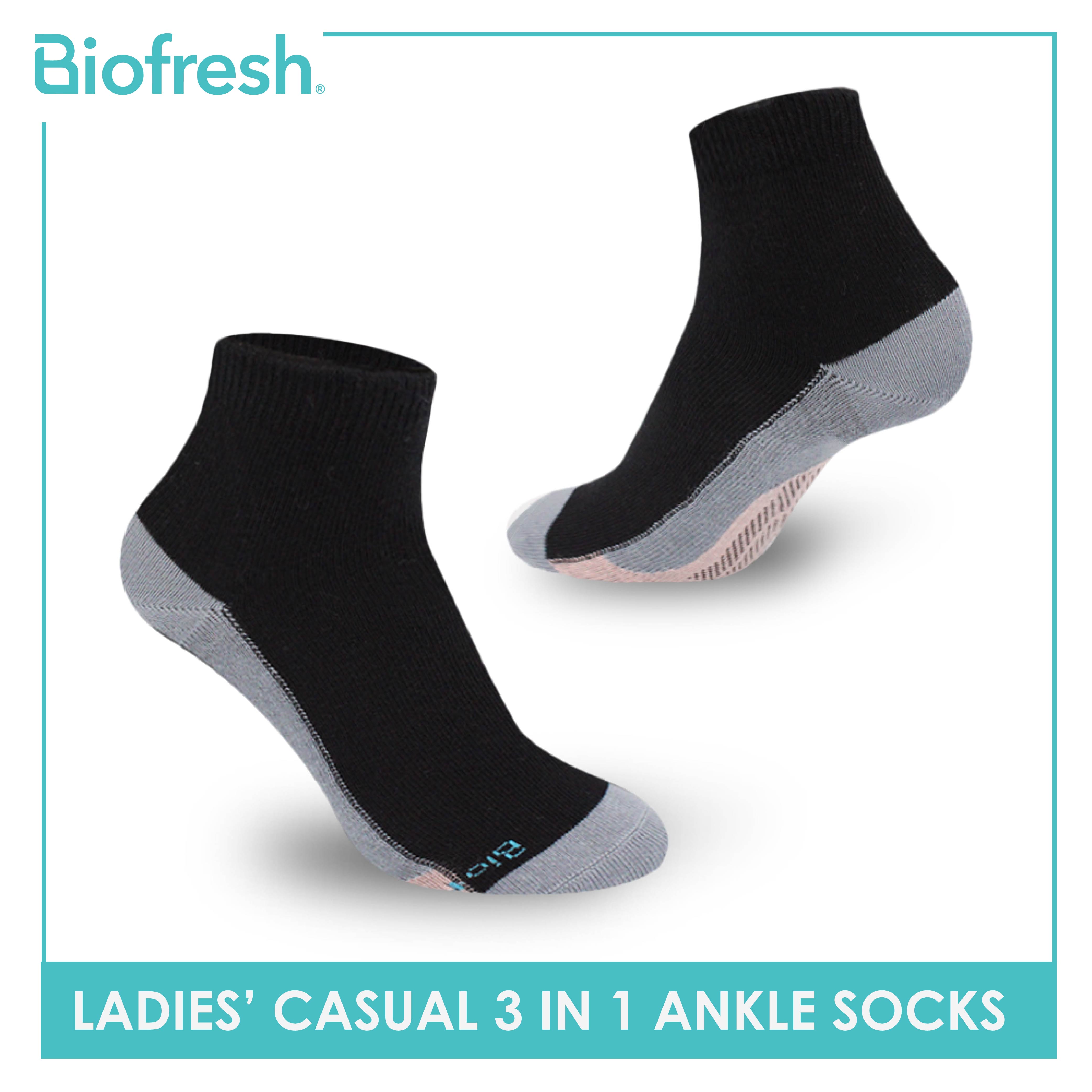 Biofresh Ladies’ Antimicrobial Lite Casual Ankle Socks 3 pairs in a ...