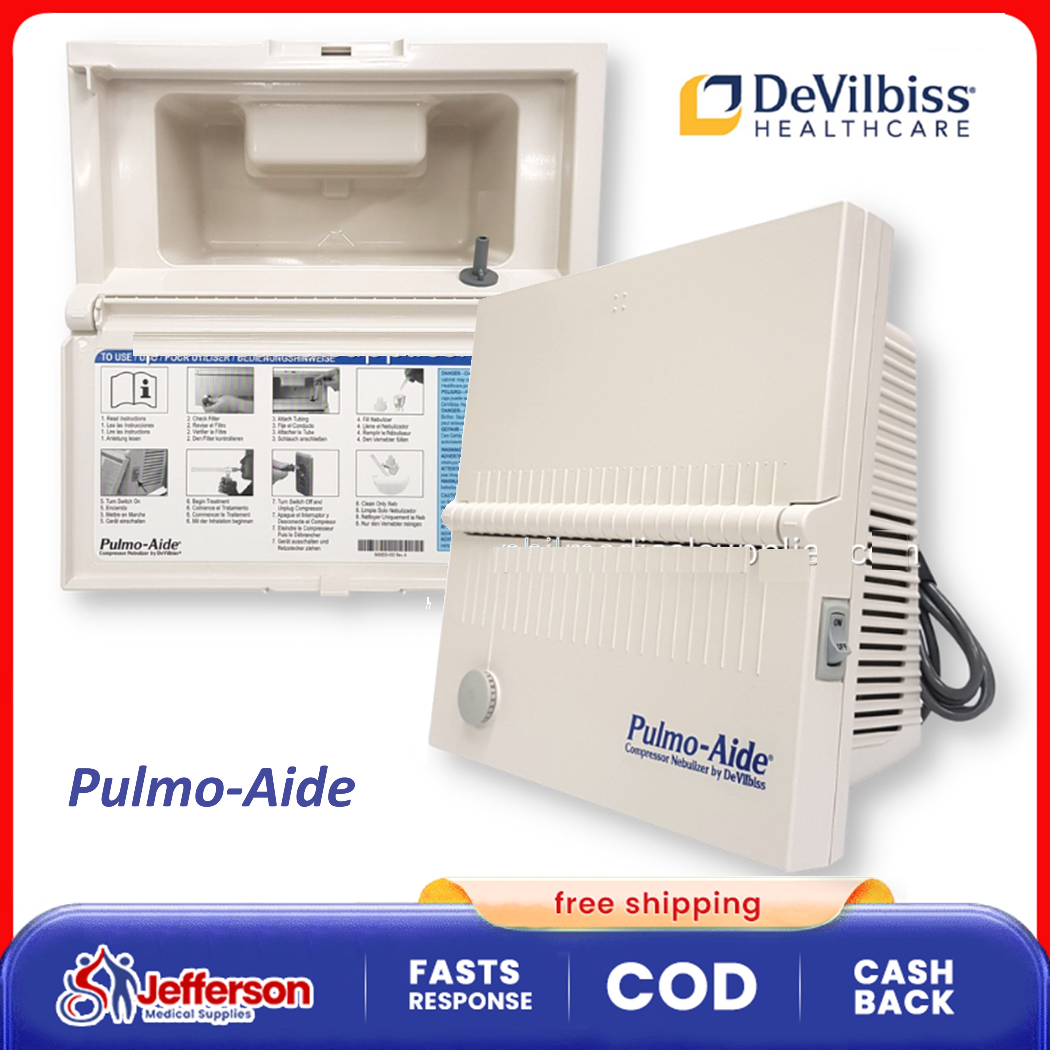 Pulmo Aide Compressor Nebulizer Devilbiss 5650P Heavy Duty | Lazada PH