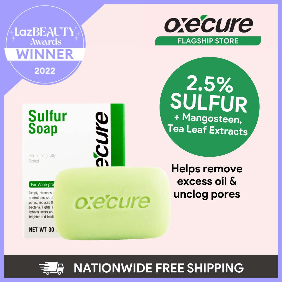 OXECURE SULFUR SOAP 30g [Face and body cleanser to fight and clear skin ...