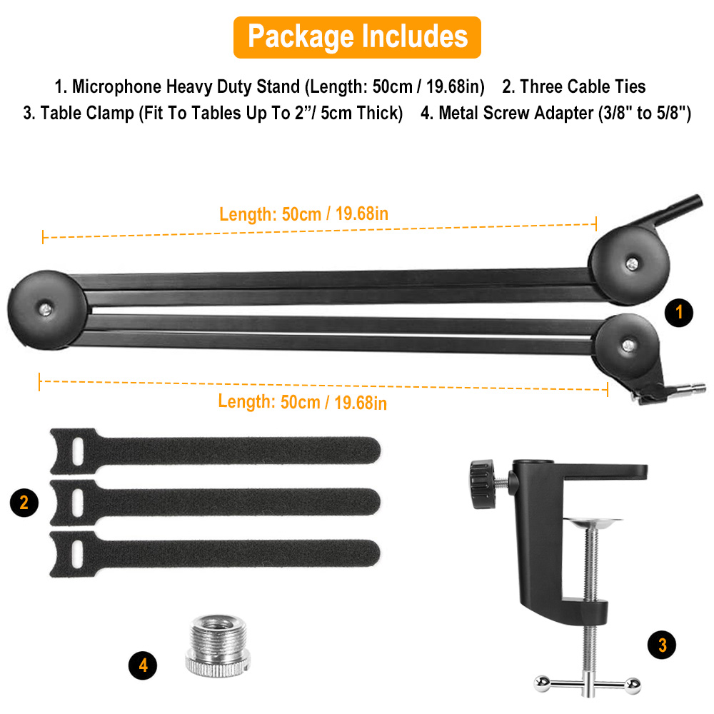 Shure SM7B Mic Boom Arm With Pop Filter Suspension Boom Arm Stand For ...