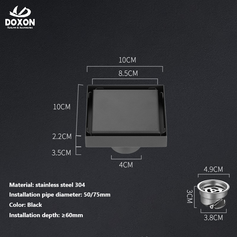 DOXON Stainless Square Floor Drain SUS304 stainless steel 10*10 Floor ...
