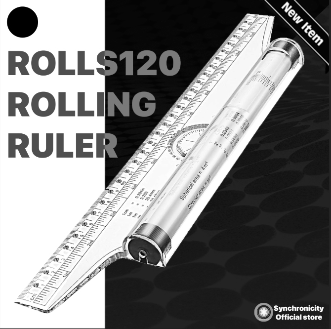 ROLLS120 Rolling Ruler Versatile 12-Inch Measuring and Drafting Tool ...