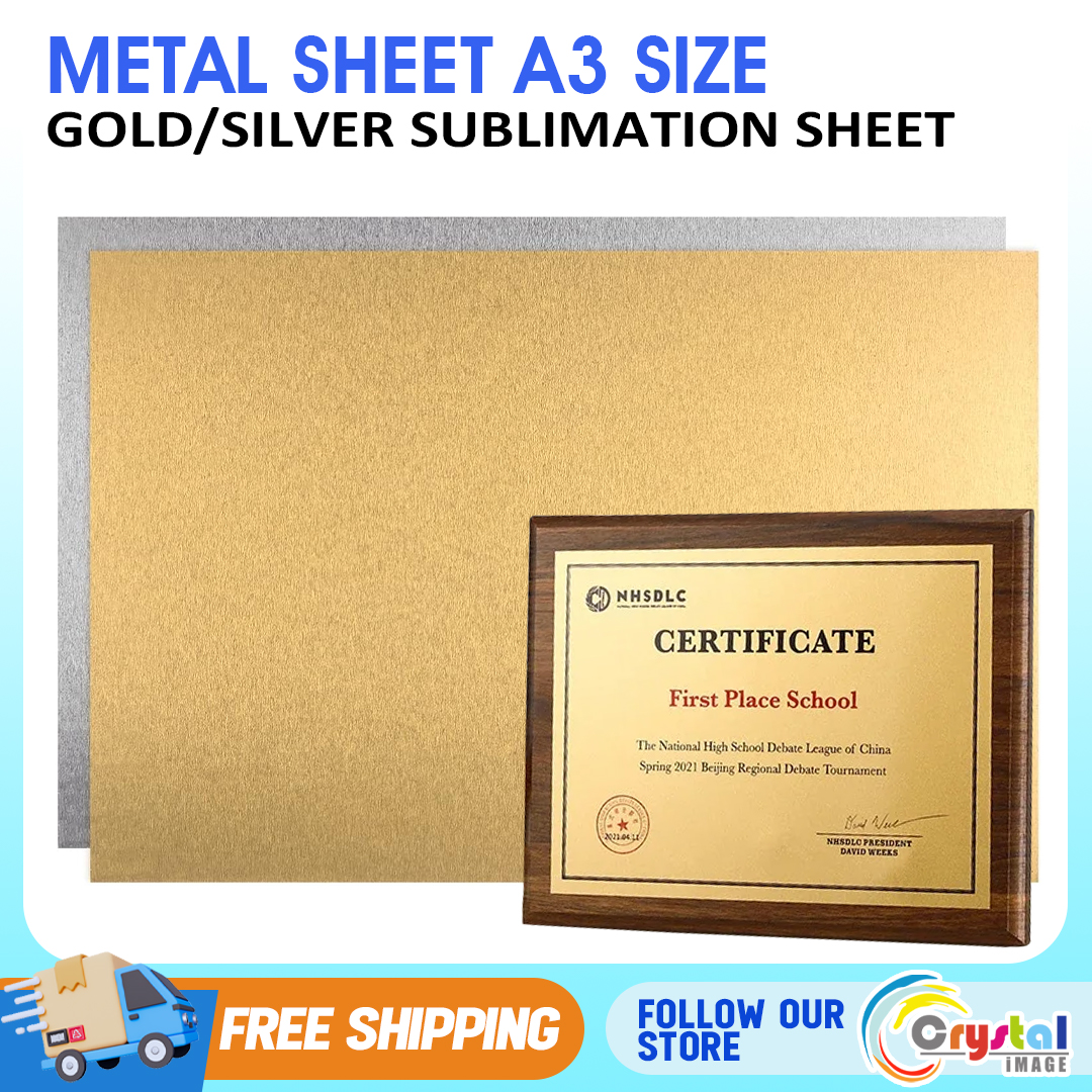 Metallic Wall Display Sublimation Metal Sheet A3 Size Glittered (Gold ...