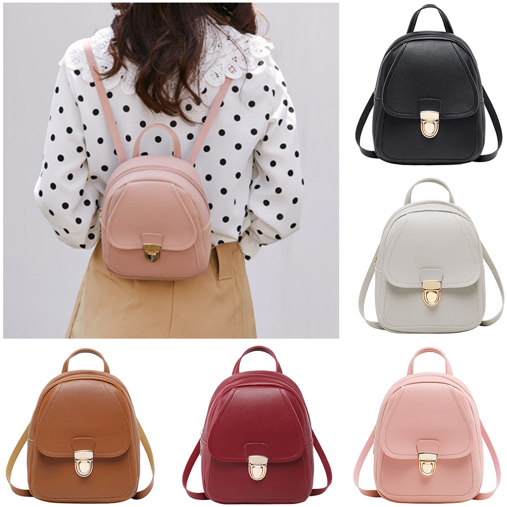 Fashion Women Multi-Function Teenage Girls PU Leather School Backpack ...