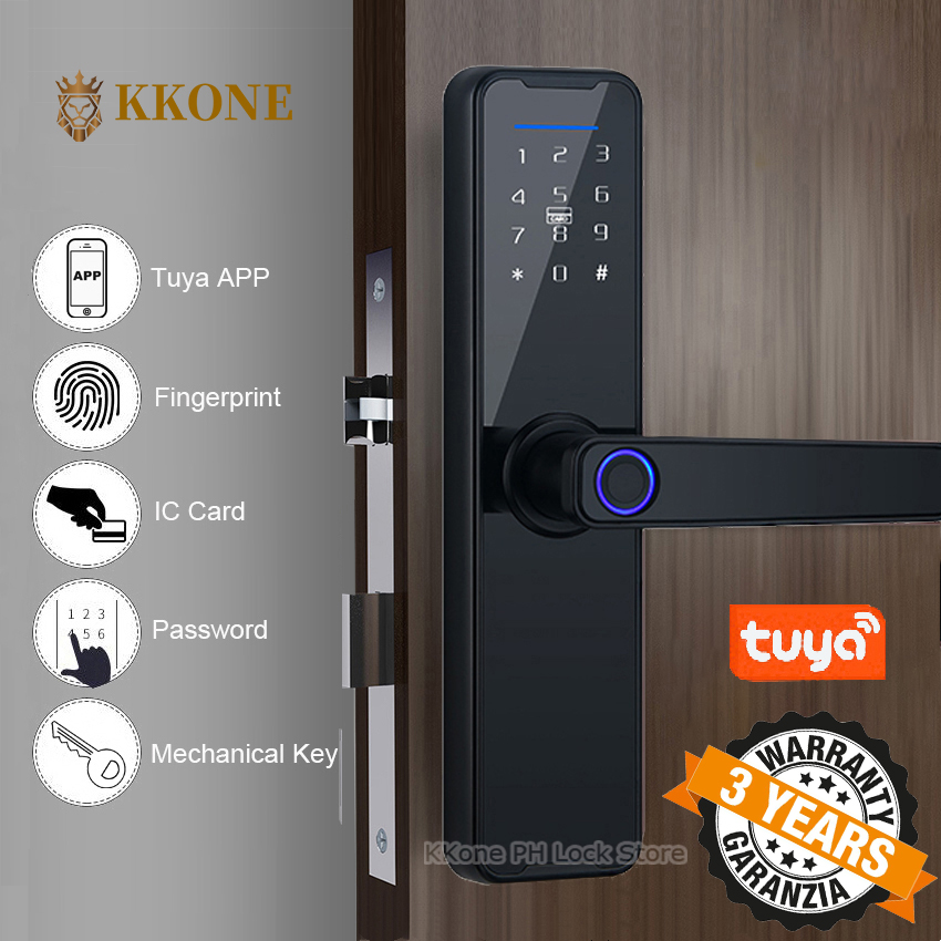 3 Year Warranty Tuya Safe Fingerprint Electronic Main Door Lock Digital ...