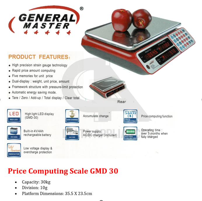 General Master GMD 30 Price Computing Scale General Master Weighing ...
