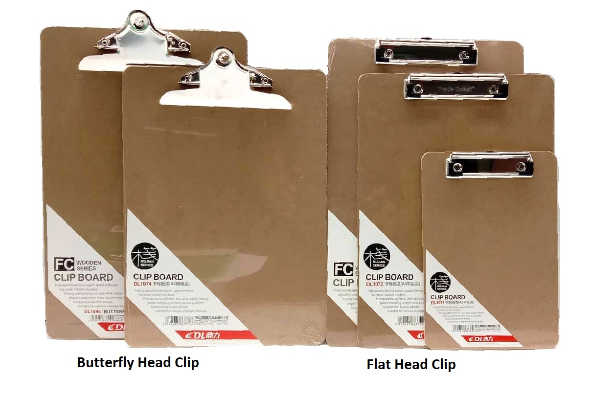 Dingli DL Office Clipboard Wooden Series Flat Head Clip / Butterfly ...