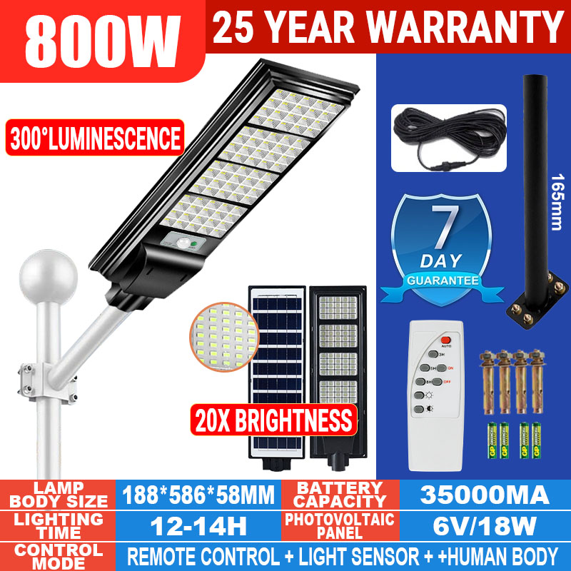 MEIANVU 5 Years Warranty Solar Lights with Solar Panel 2000W 1500W 800W ...