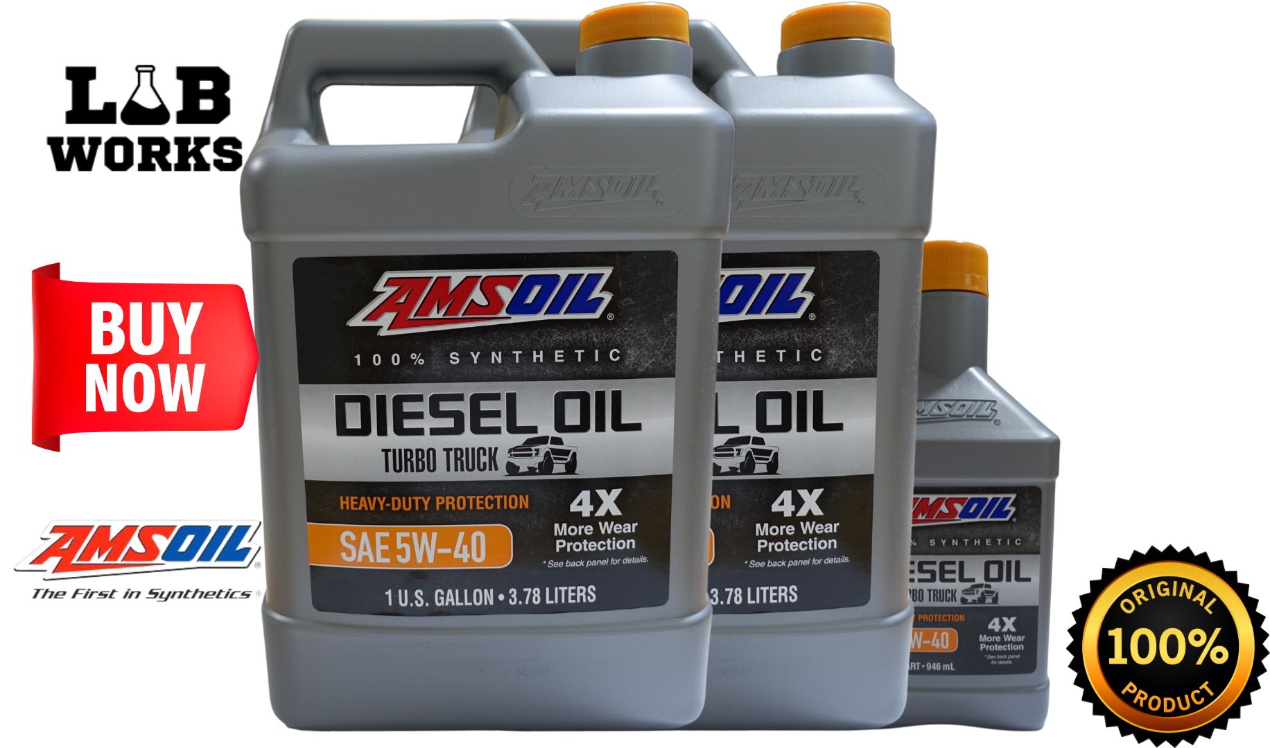 AMSOIL DIESEL OIL TURBO TRUCK HEAVY-DUTY 5W-40 OIL CHANGE BUNDLE - 9 ...