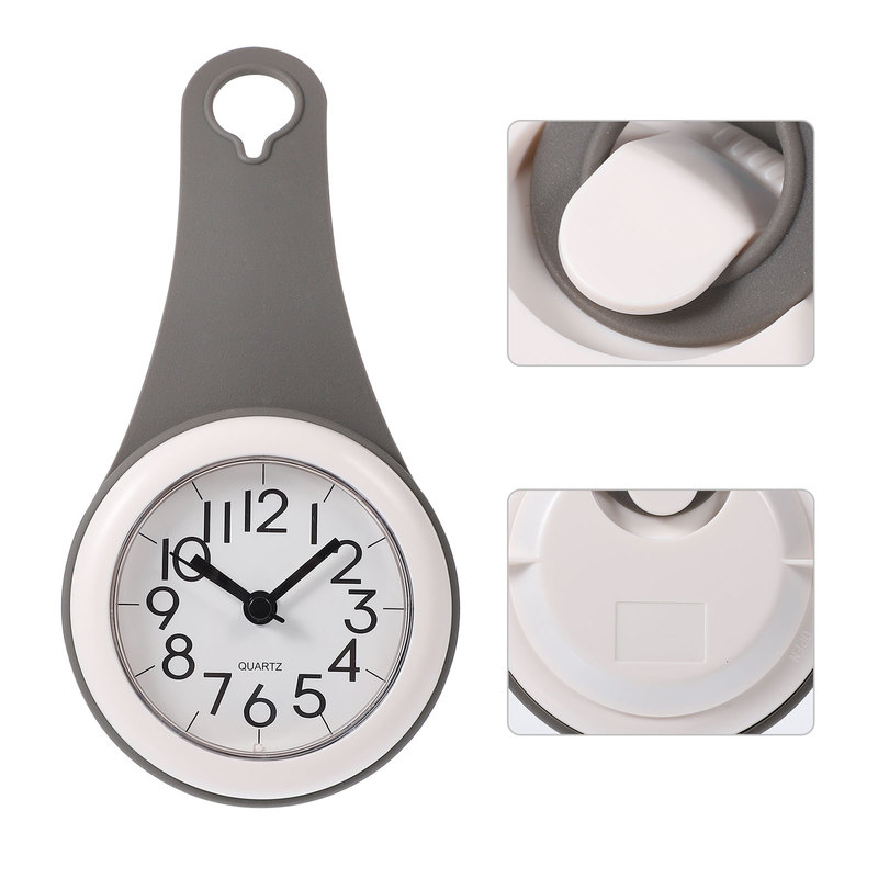 Hemoton Hanging Clock Shower Clock Suction Cup Clock Bathroom Clock ...