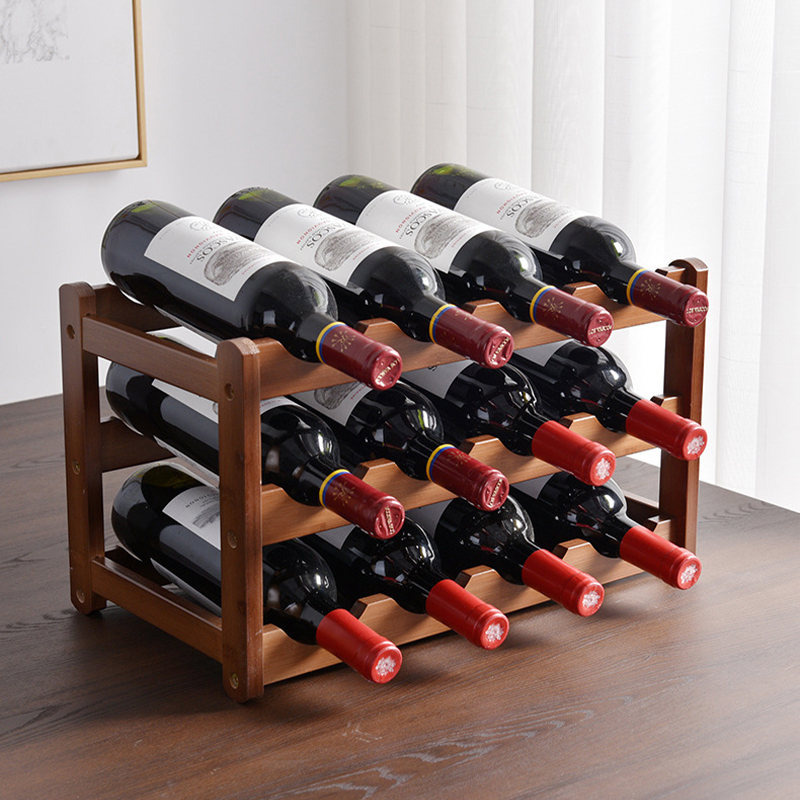 Wine Rack Solid wood small desktop wine display rack Luxury living room ...