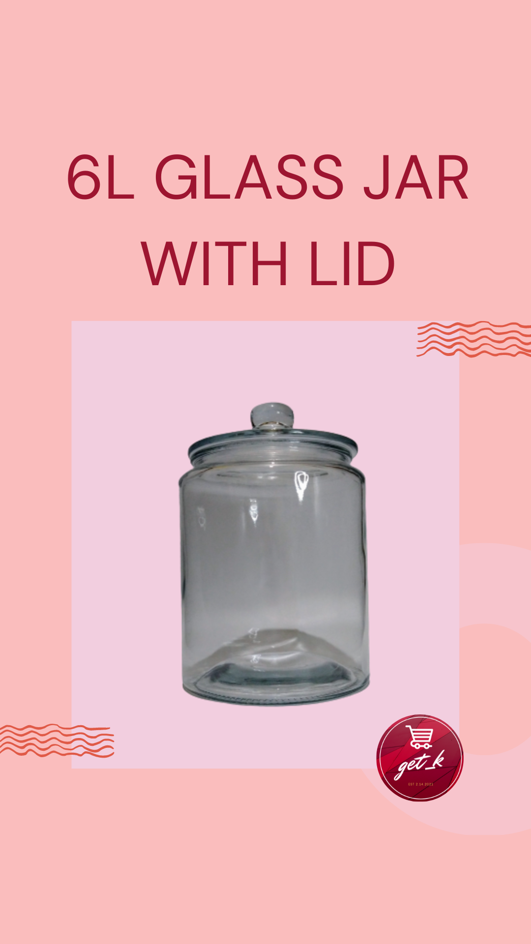4L / 6L Glass Jar with Lid | Cookie Jar | Apothecary Canister | Great ...