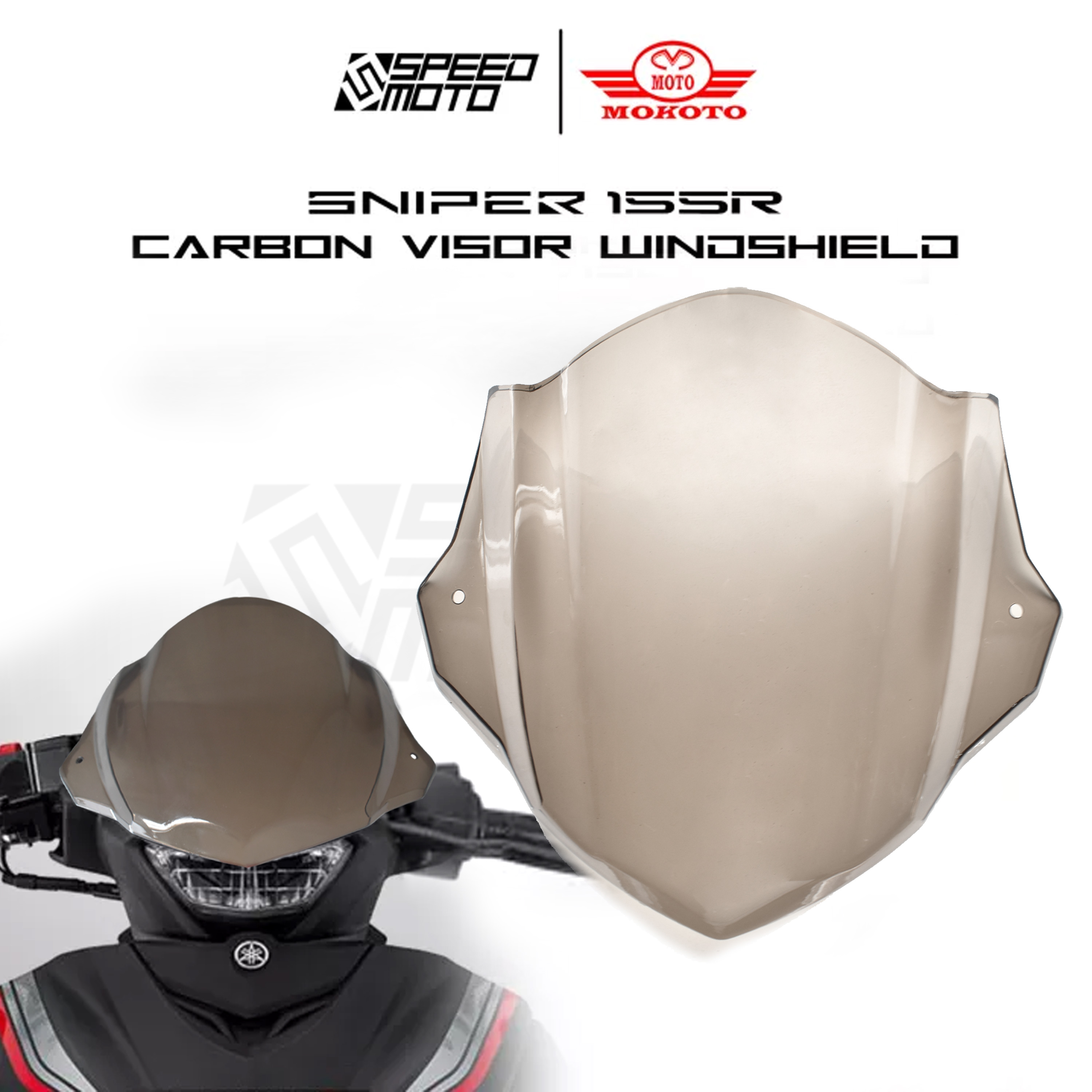 SNIPER 155 WINDSHIELD VISOR CARBON Z-1018 / MOTORCYCLE WINDSCREEN FOR ...