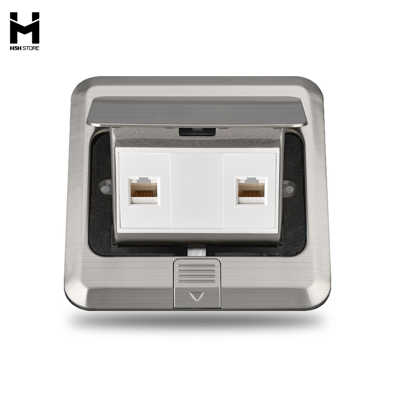 H5H Copper Pop-up Network Socket 2-port RJ45 Waterproof Hidden Embedded ...