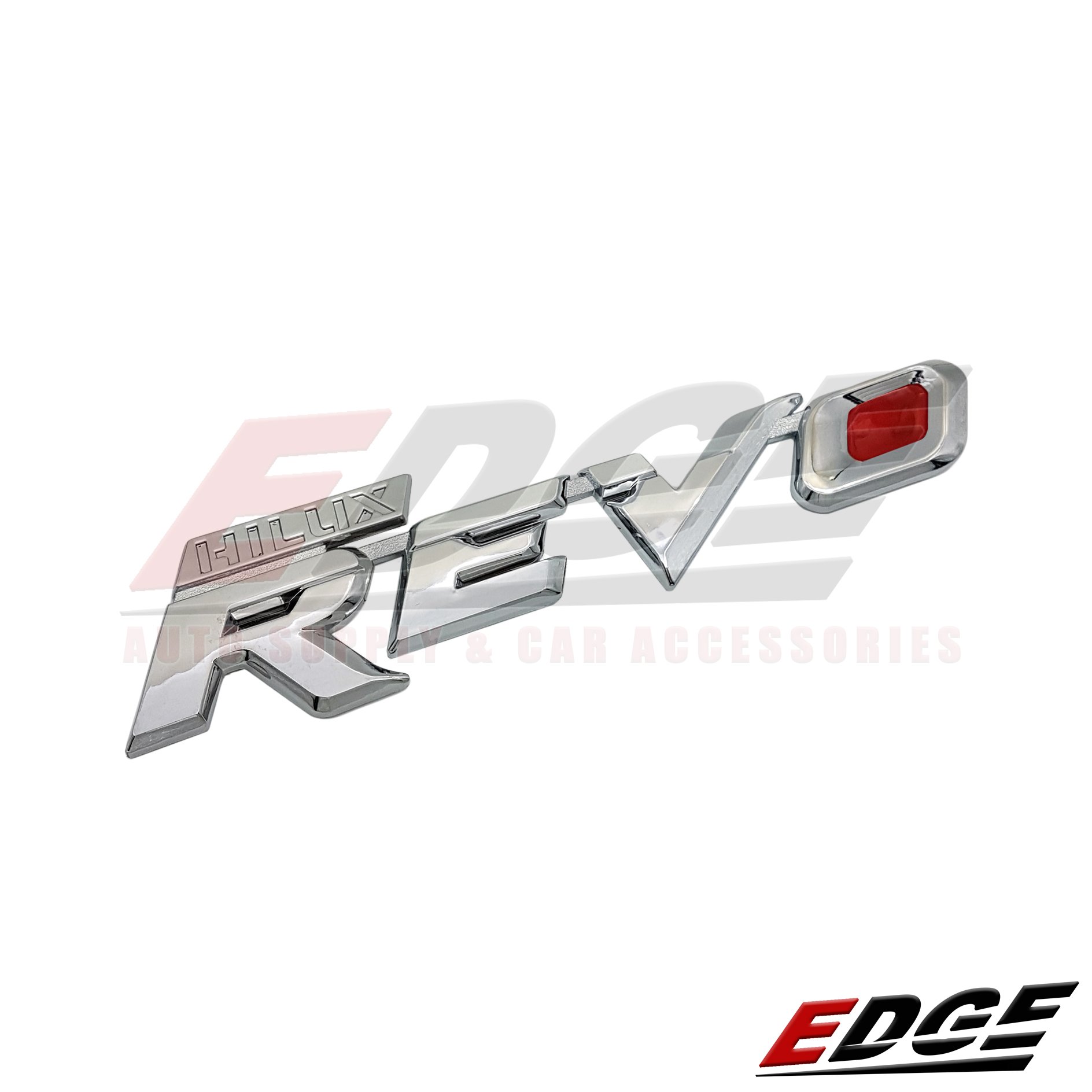 Emblem - REVO - Chrome/Red - 4.4x19.5cm // hilux toyota adhesive ready ...