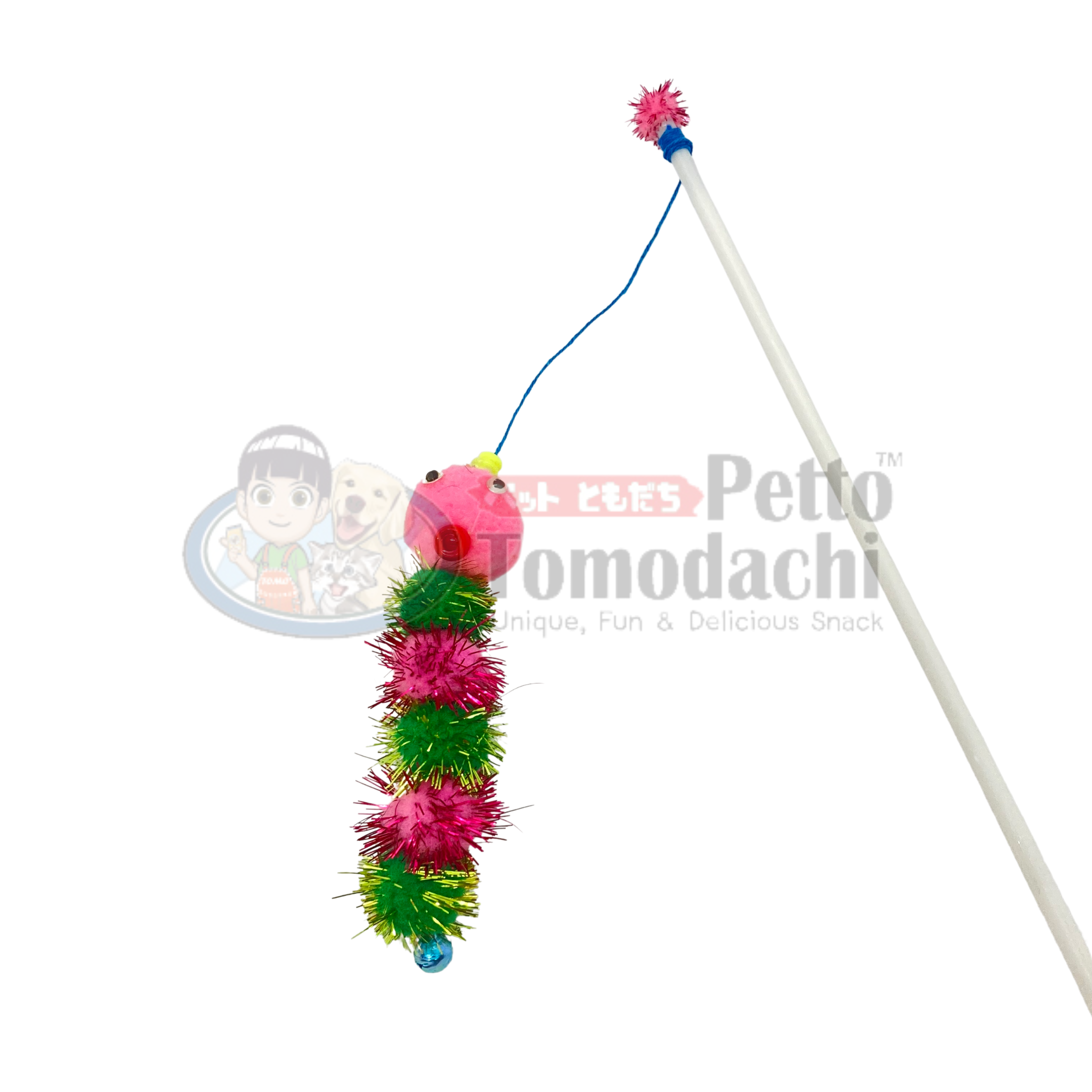 Cat Toy Stick Caterpillar (Pink) Teaser, Chaser and Interactive Wand ...