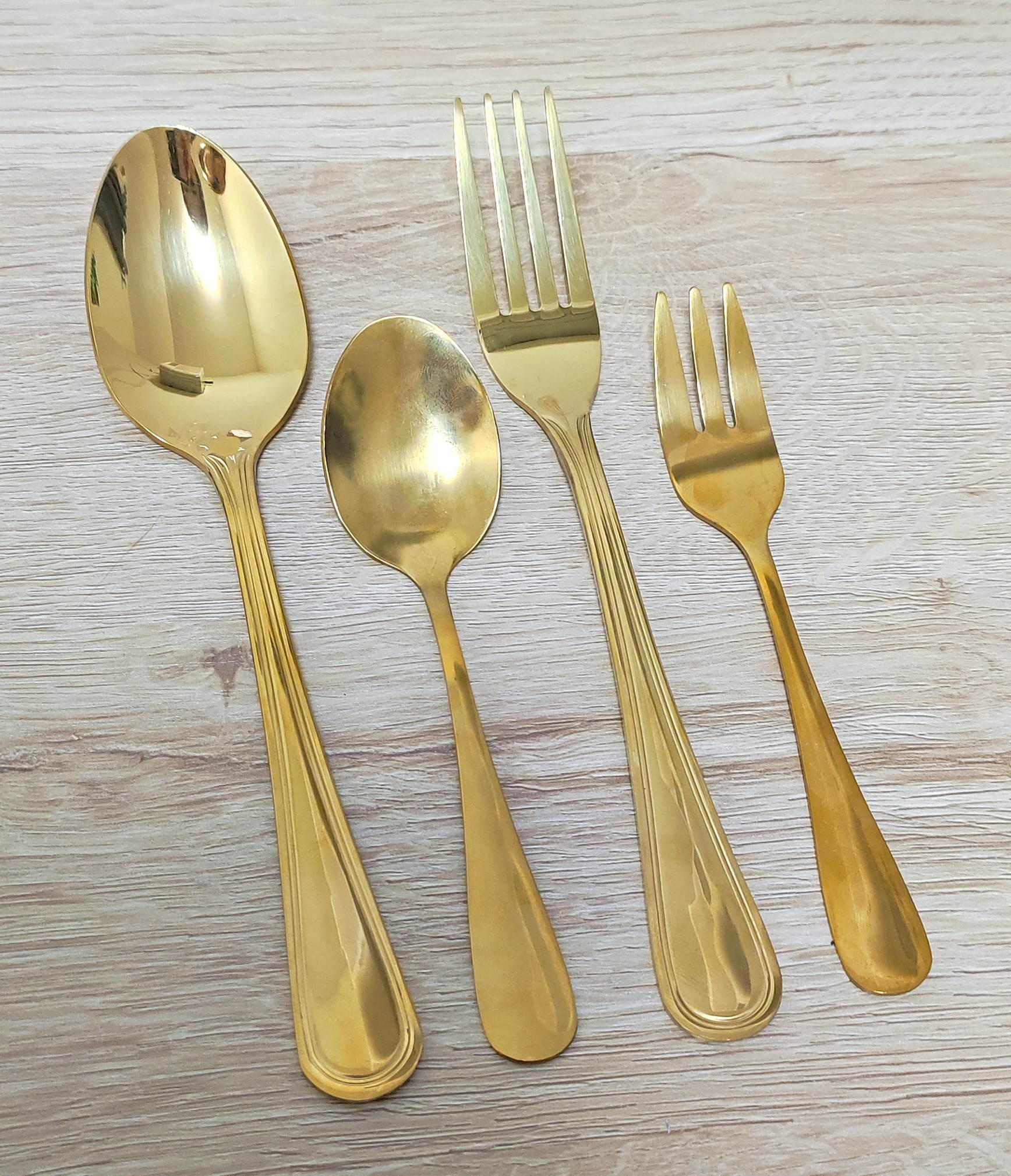 YLA - Classic GOLD Design Stainless Steel (Spoon/Fork/teaspoon/Dessert ...