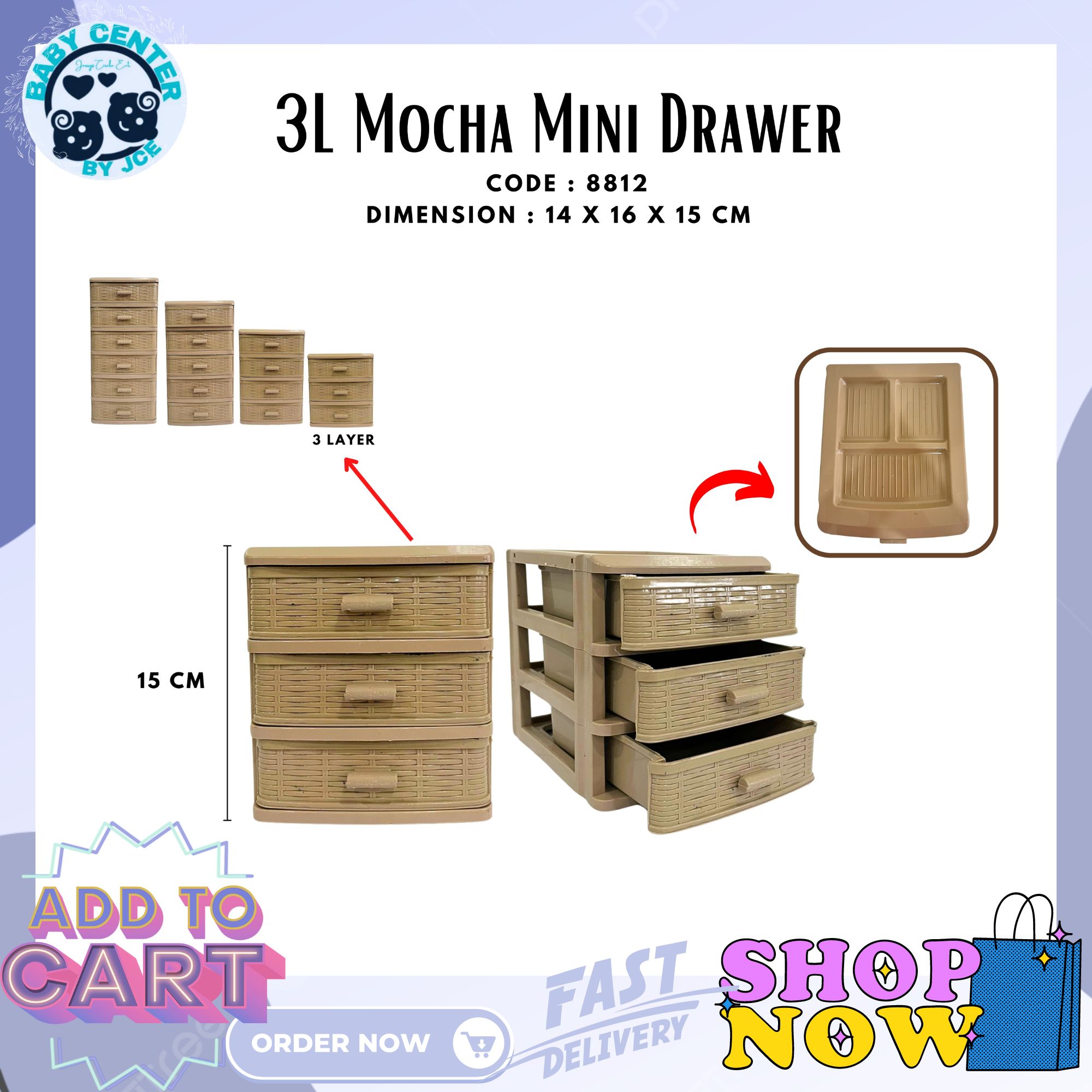 8812 6L MOCHA MINI DRAWER / 8812 5L MOCHA MINI DRAWER / 8812 4L MOCHA ...