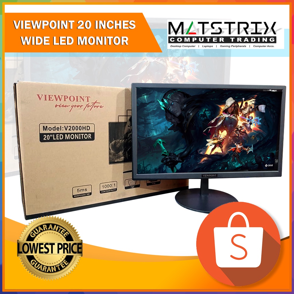 【Ready Stock】 VIEWPOINT 20 INCHES WIDE LED DESKTOP MONITOR | Lazada PH
