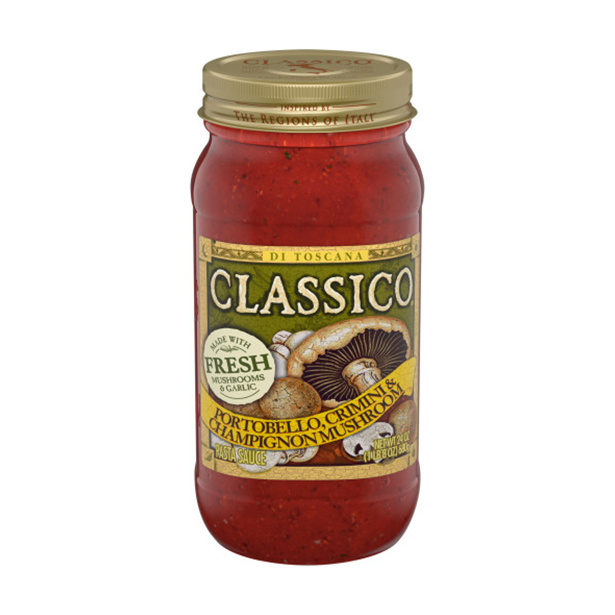 Classico Red Sauce; Portabello, Crimini & Champignon Mushroom 680g ...