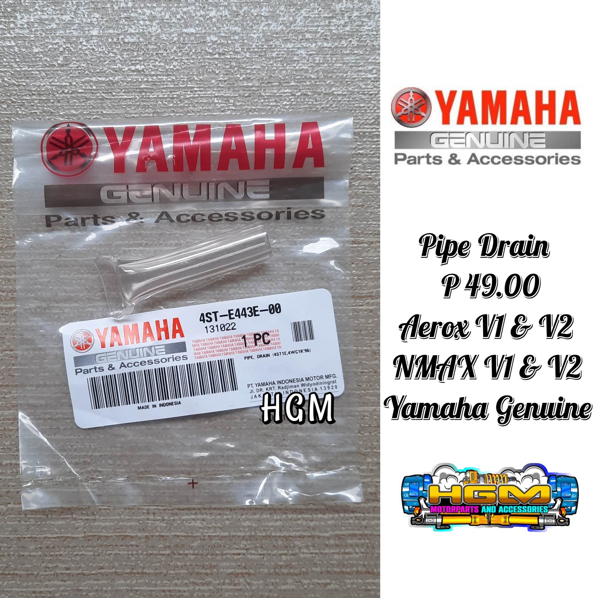 PIPE DRAIN FOR YAMAHA AEROX V1 & V2 | NMAX V1 & V2 | GENUINE PARTS (4ST ...