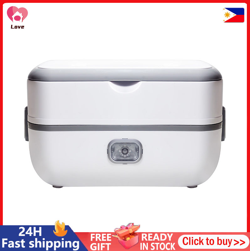 Portable Electric Lunch Box Heating Double Layer Stainless Mini Rice ...