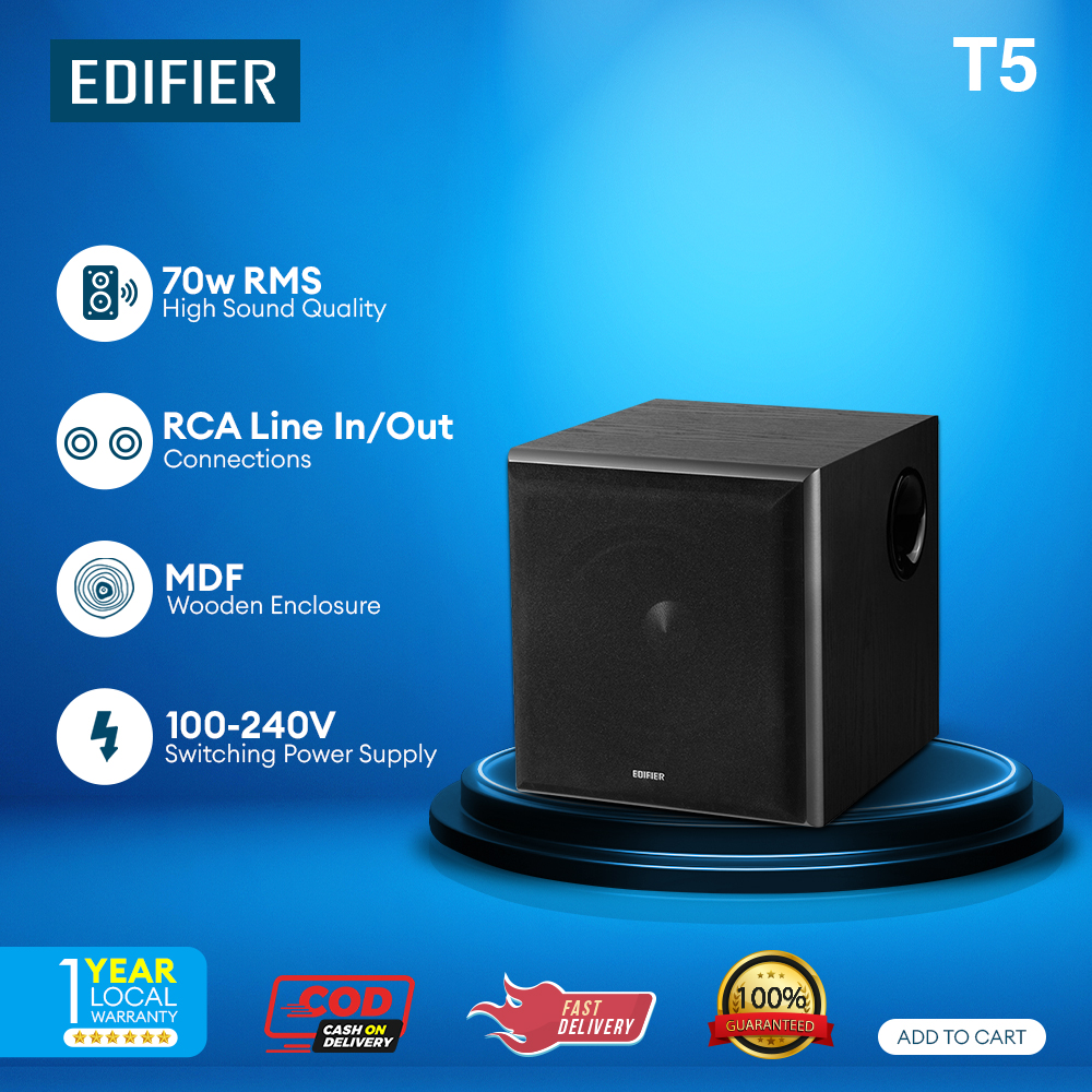 Edifier T5 black speaker Powerful distortion-free bass | Adjustable ...