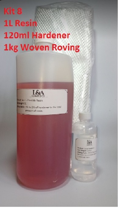 Fiberglas DIY 1 Liter Sets (G8) - 1 Liter Resin, 120ml Hardener with ...