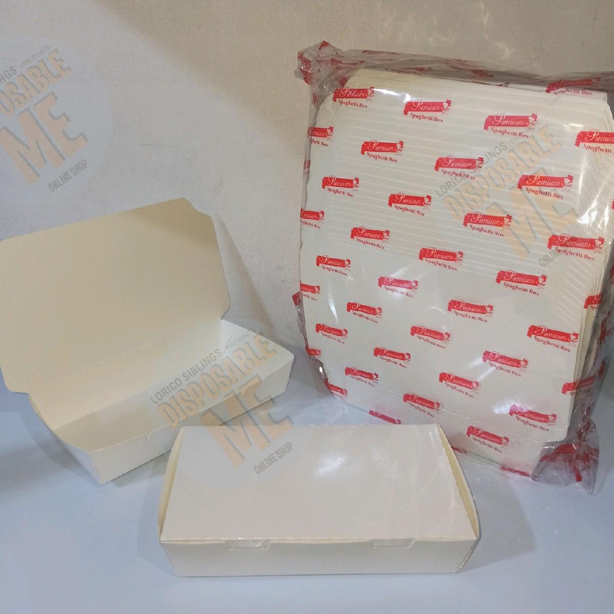 Eco-friendly 50pcs per pack Spaghetti Box Premium (white) - Paper Meal ...