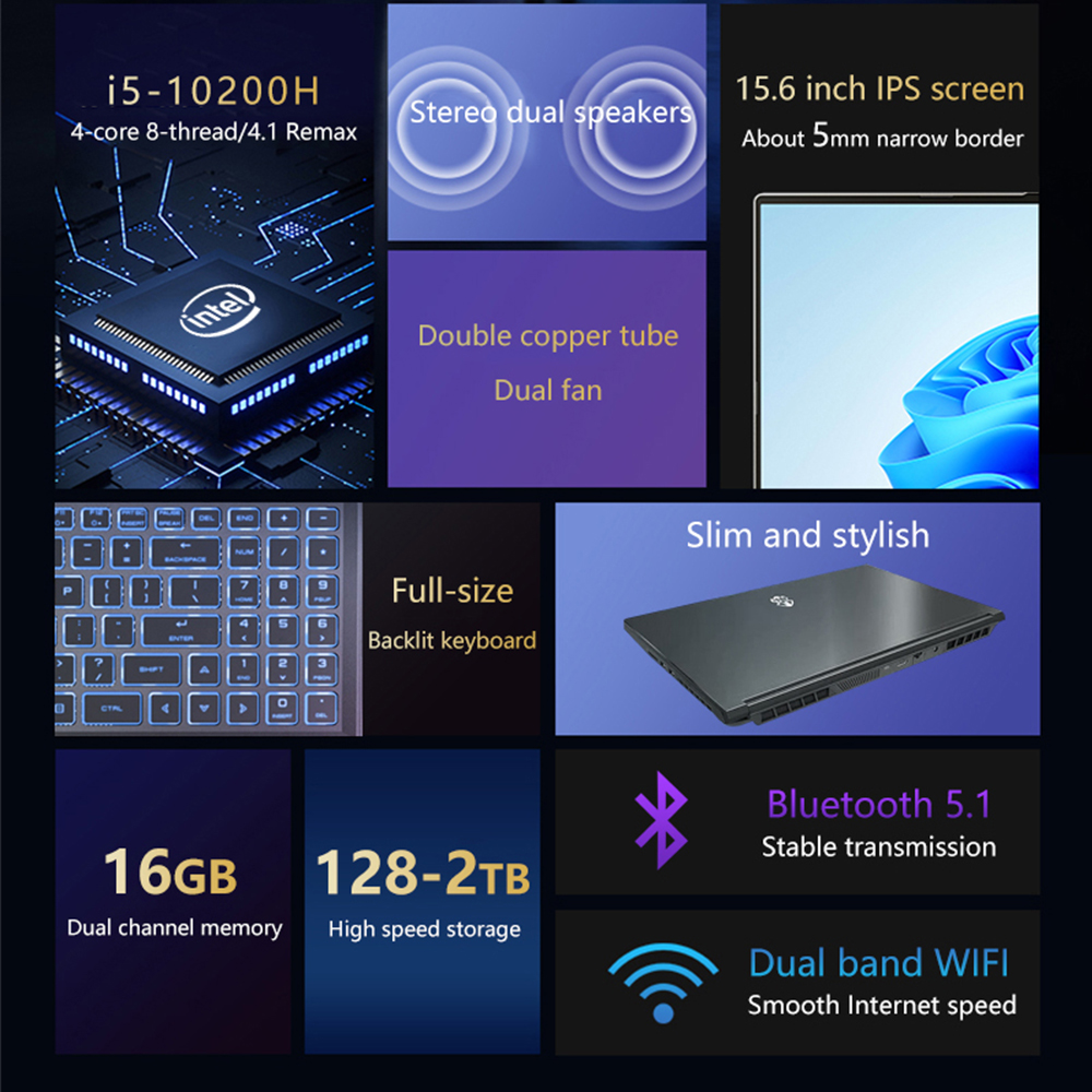 แล็ปท็อปสำหรับเล่นเกม KUU T2 Gamebook NVIDIA Geforce RTX 3060 6G Intel ...