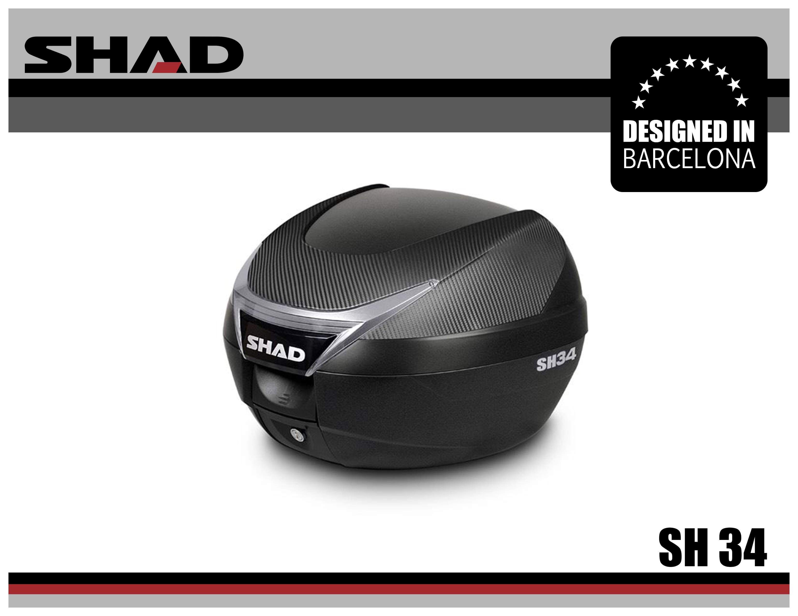 SHAD MOTORCYCLE TOP BOX SH34 BLACK/CARBON | Lazada PH
