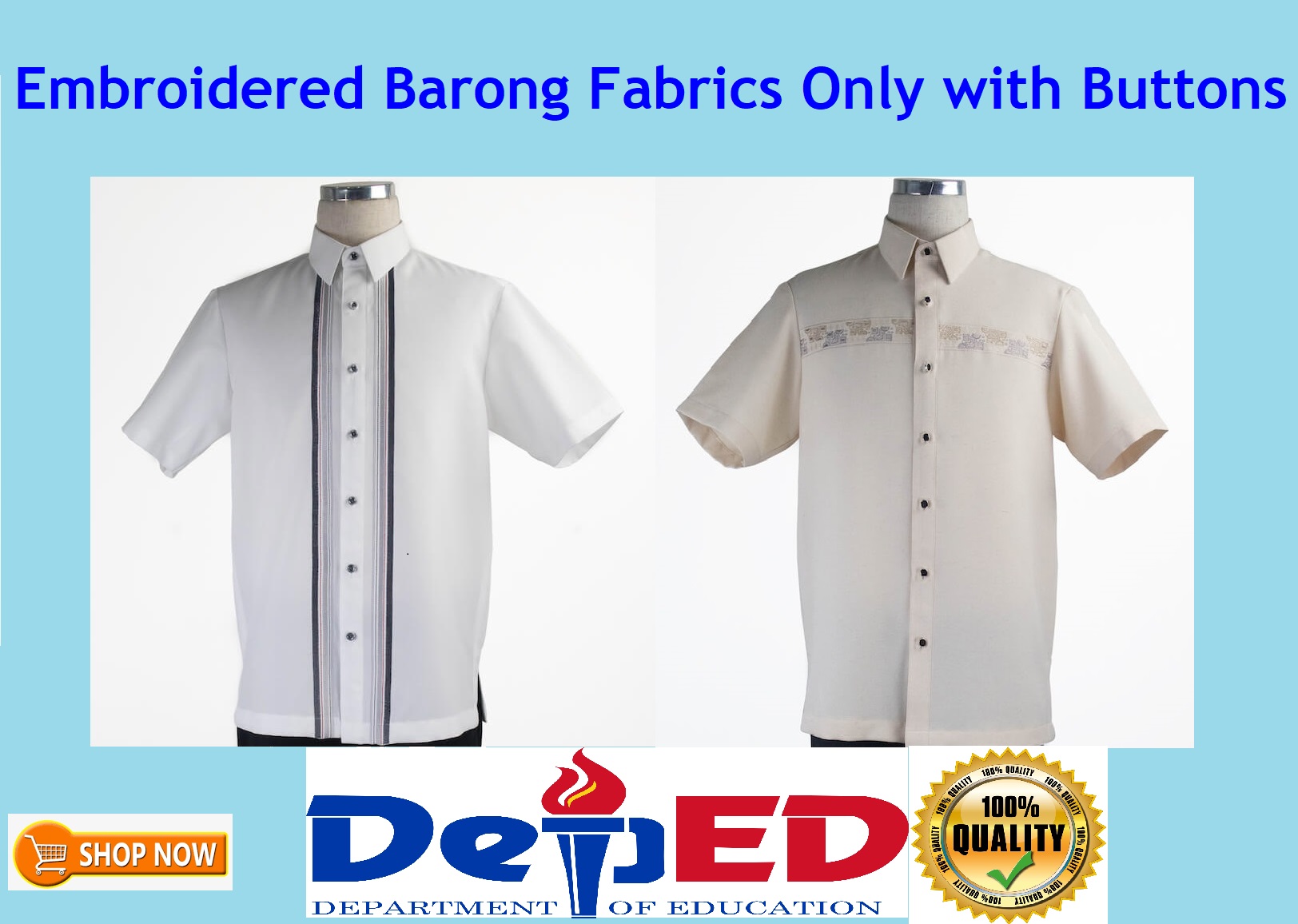 【Must Have】2 Pcs Ready Made Embroidered Barong Only Pants Not Included ...