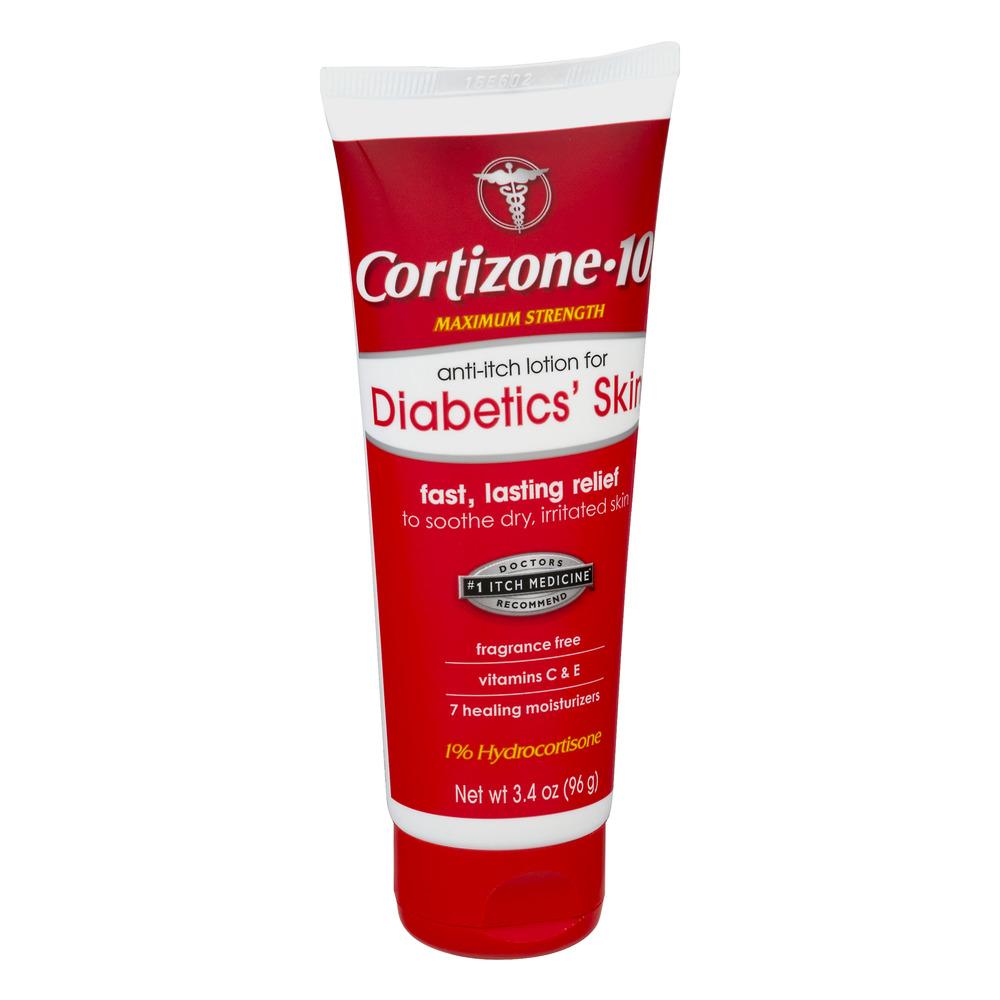 CORTIZONE .10 MAXIMUM STRENGTH ANTI-ITCH LOTION FOR DIABETIC SKIN 3.4OZ ...