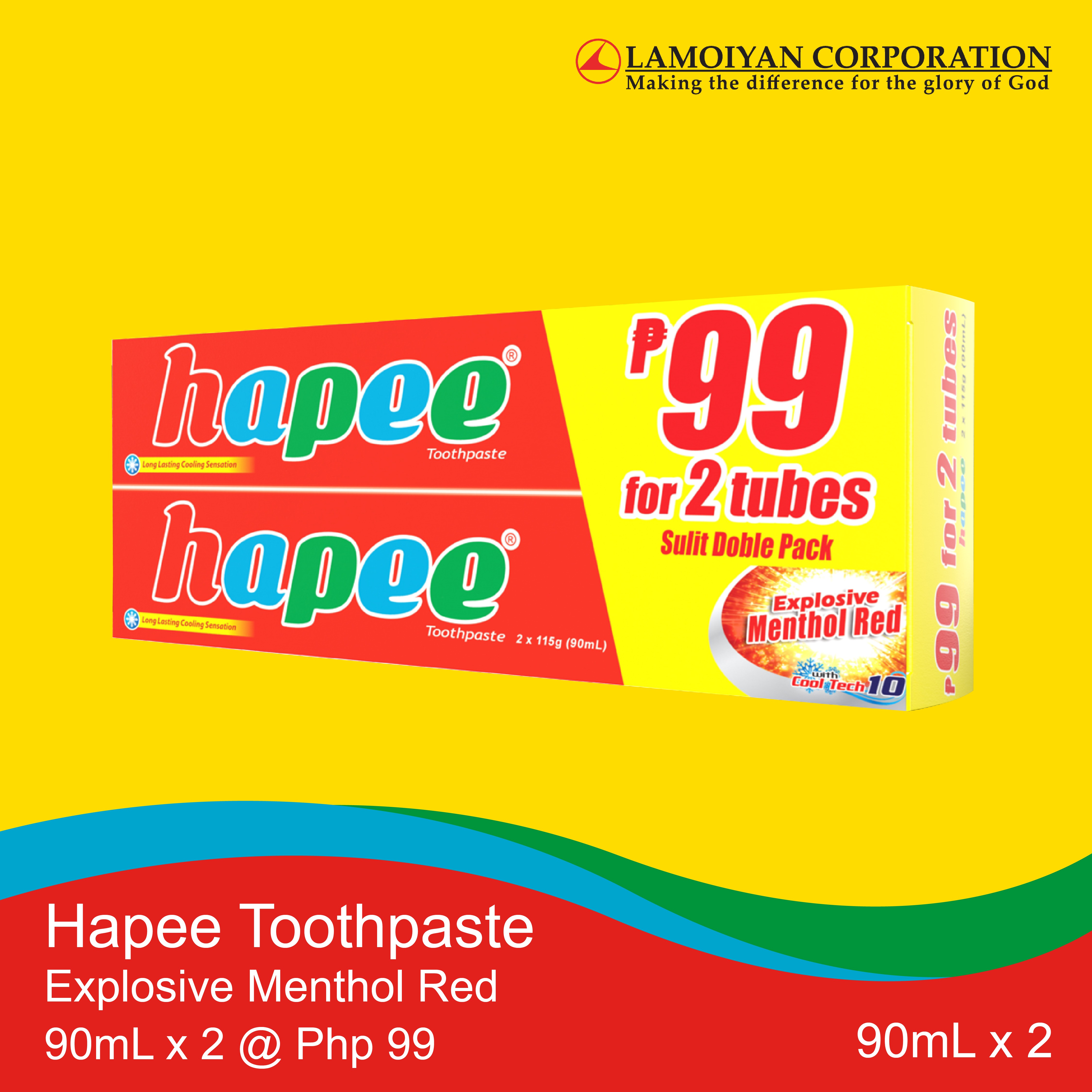 Hapee Toothpaste Explosive Menthol Red 90mL x 2 | Lazada PH