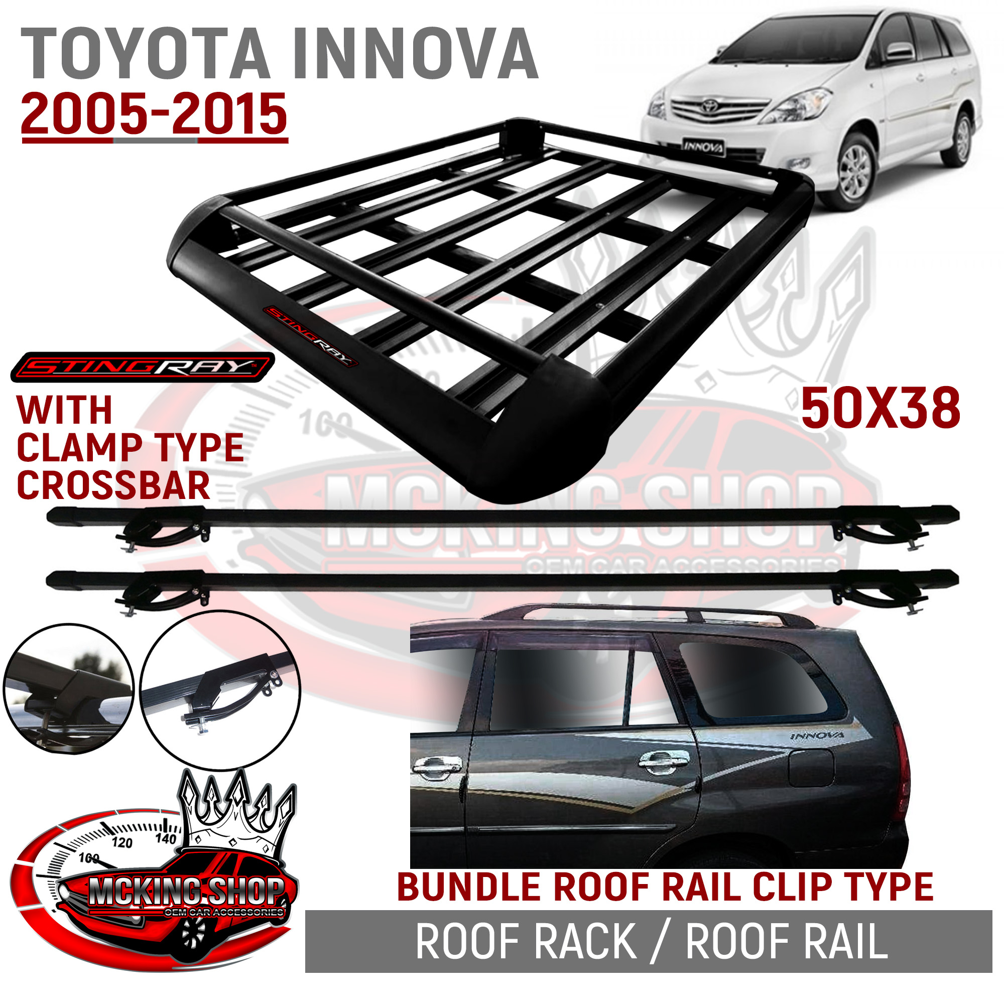 Toyota Innova 2005-2015 STINGRAY Aluminum Roof Rack / Roofrack Top Load ...