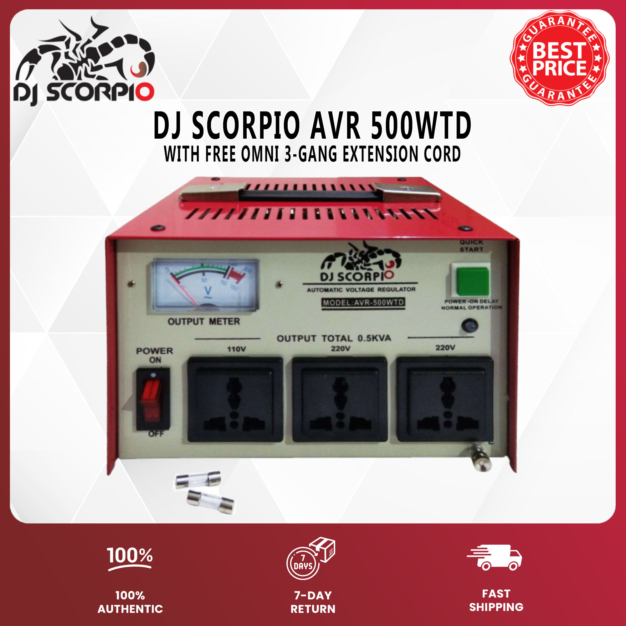 DJ SCORPIO (AVR-500WTD) - Automatic Voltage Regulator 500 Watts AVR ...