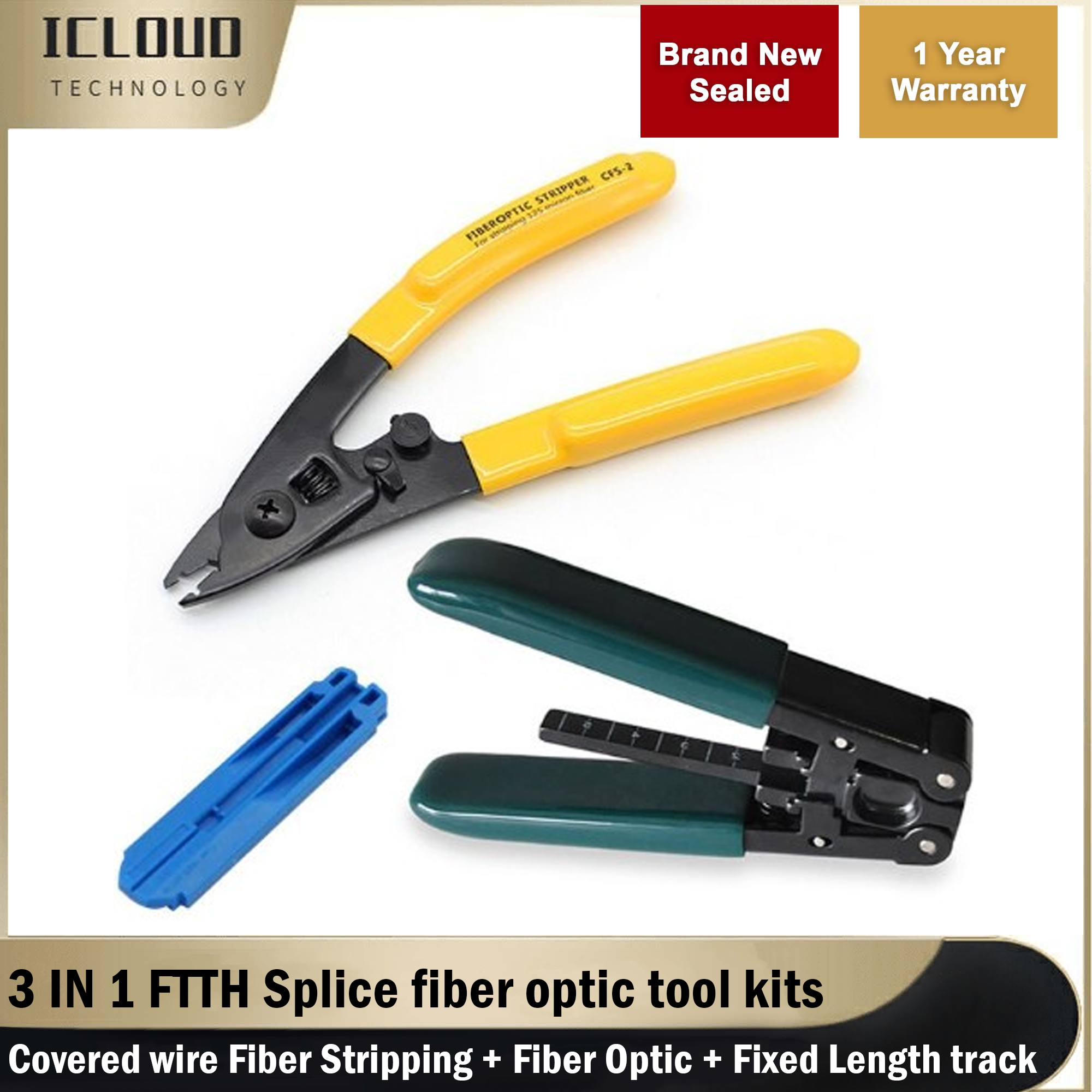 3 IN 1 FTTH Splice fiber optic tool kits Covered wire Fiber Stripping ...
