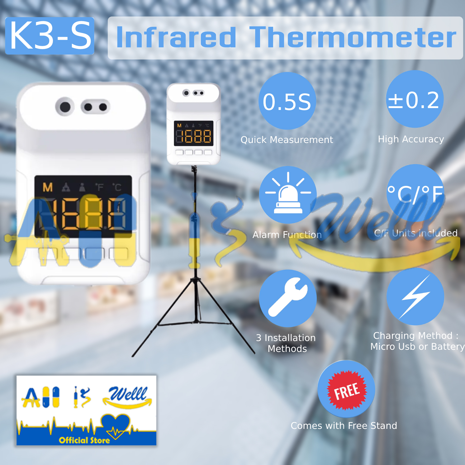 K3s Thermal Scanner with Free Stand | Lazada PH