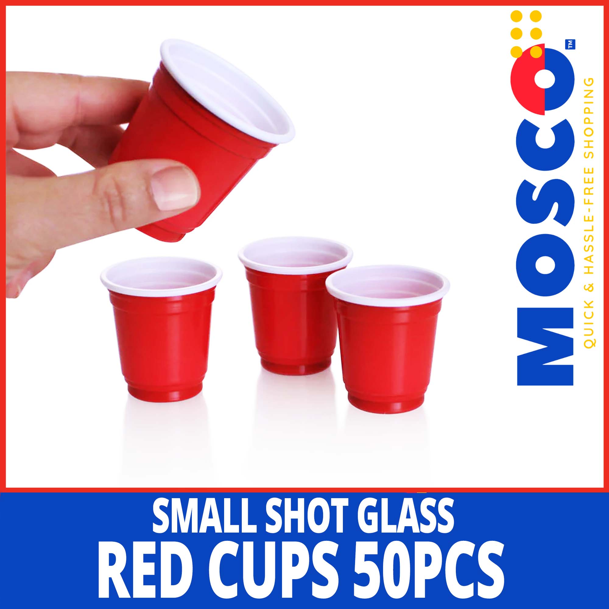Mini Red Cups 2oz 50pcs Plastic Shot Glasses Drink Party Disposable ...