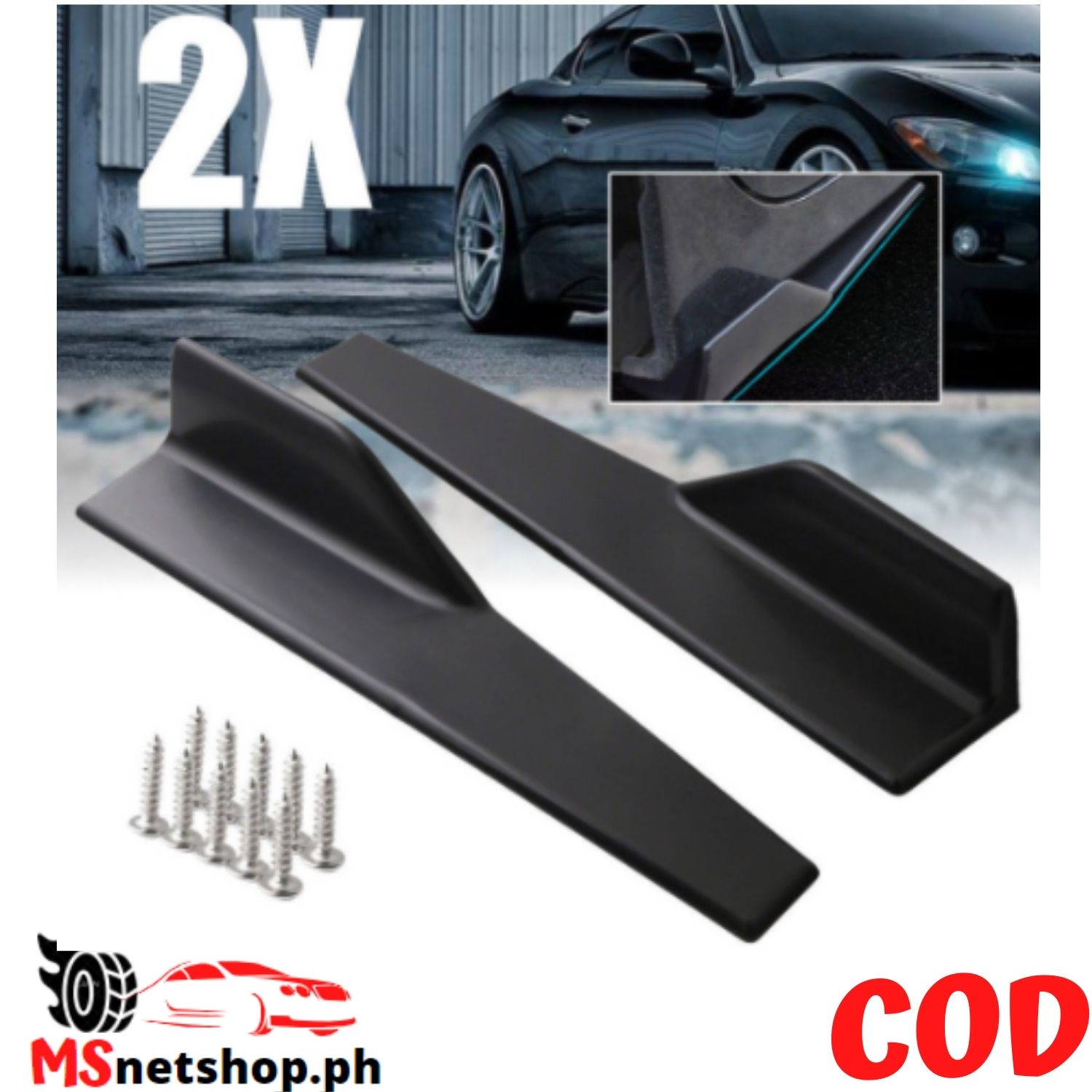 Car Side Skirt Diffuser 45cm Splitters Winglet Shovel Wings | Lazada PH