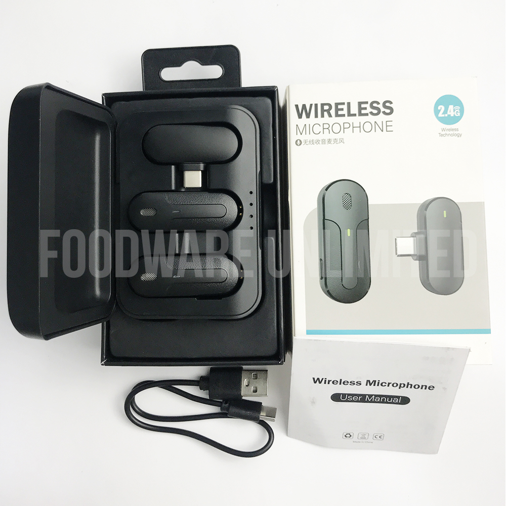 Portable Mic Wireless Lavalier Microphone 800mAh Lapel Collar ...