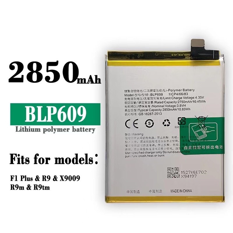 OPPO Battery High Capacity BLP609/BLP 609/R9 R9M R9MT/2850MAH | Lazada PH